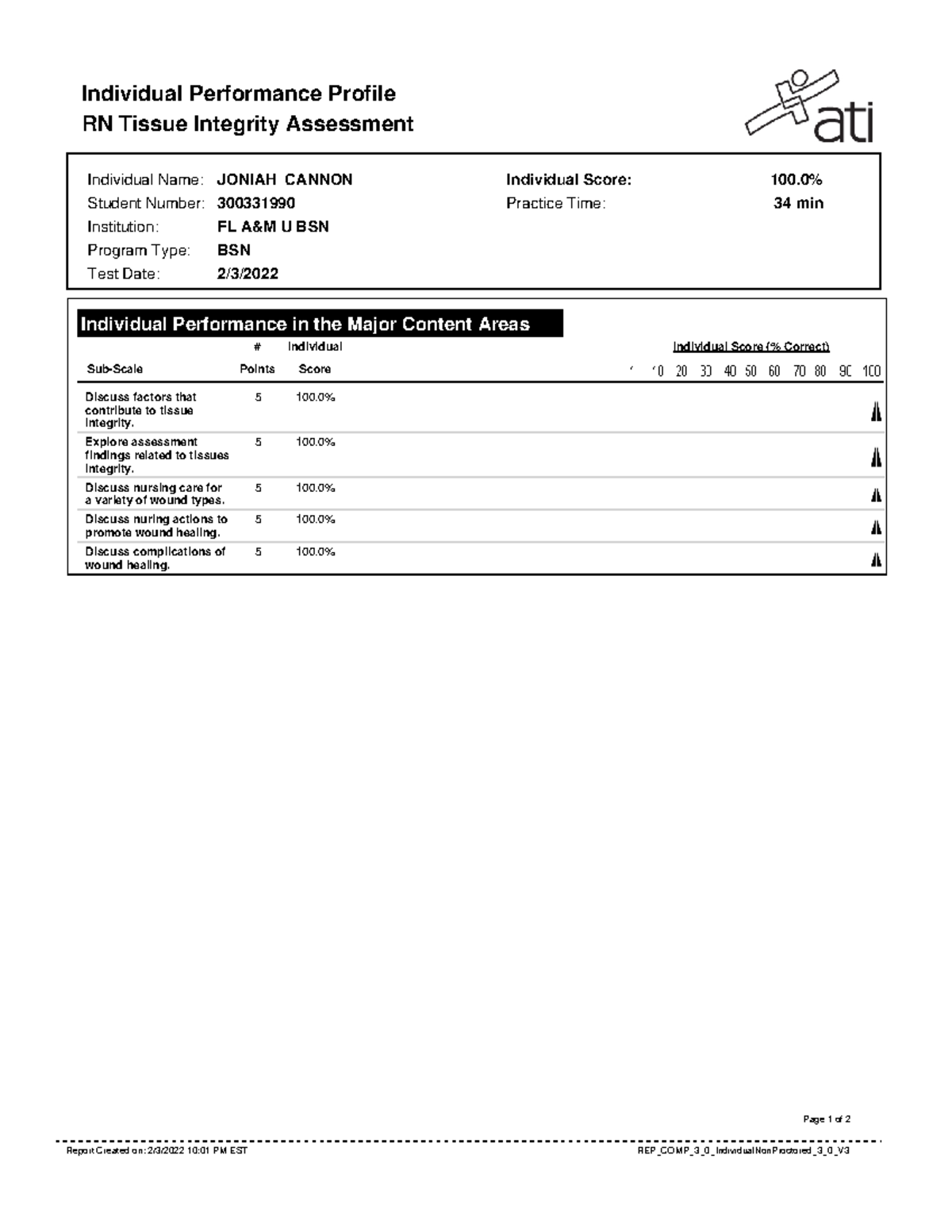 Tissue integrity ati - - Studocu