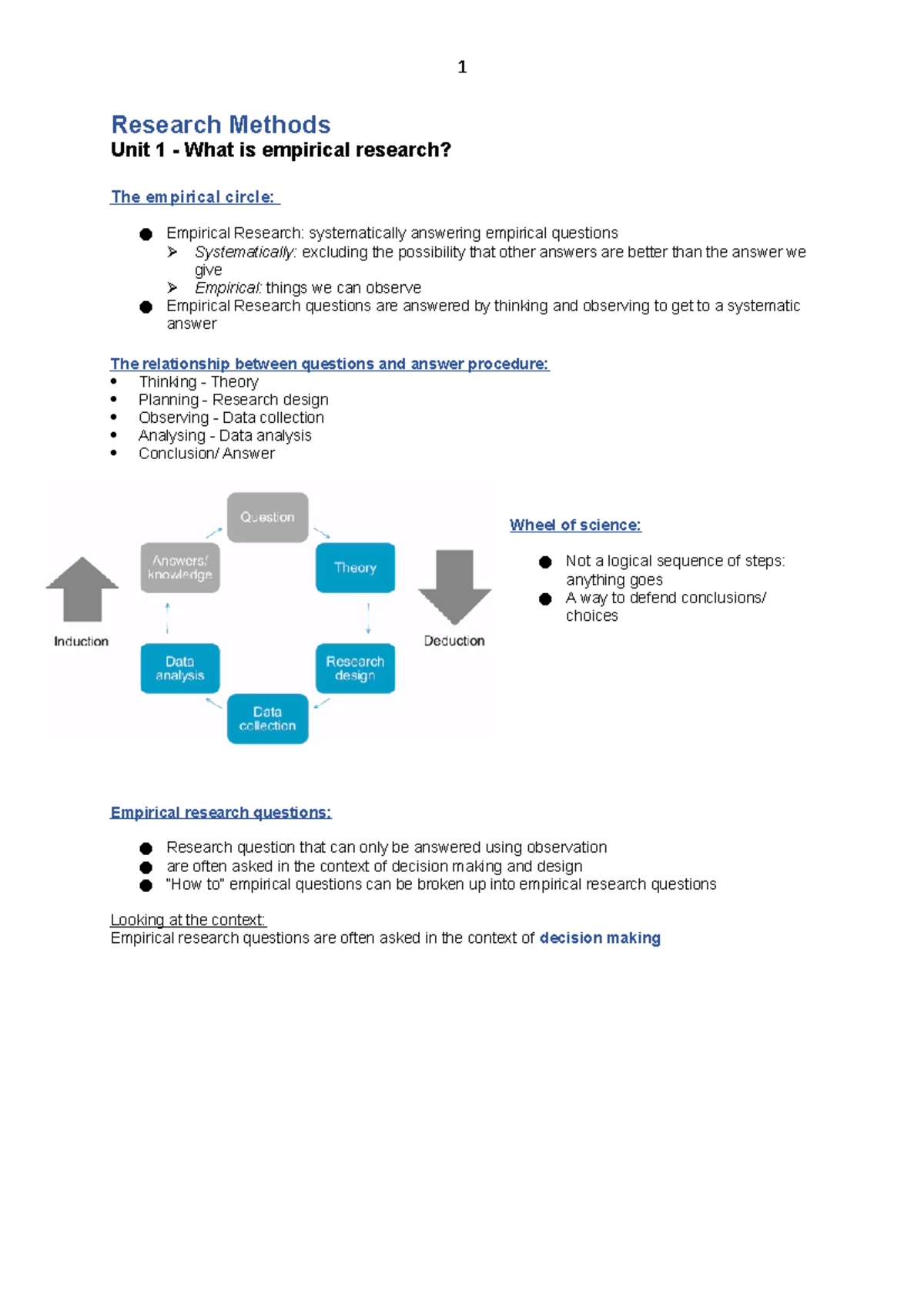 RM summary - Samenvatting voor alles van Research Methods voor IBA ...