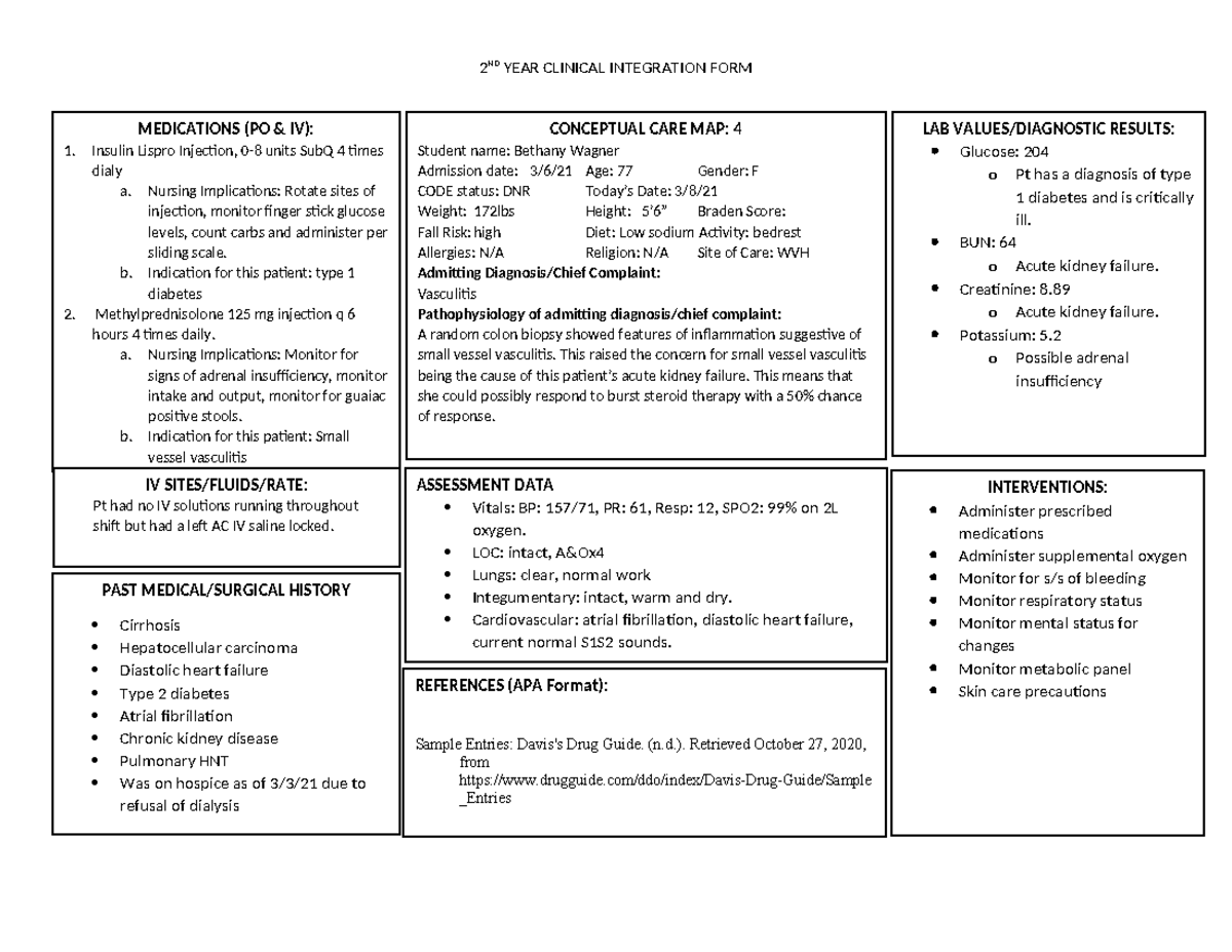 2nd Year CI Form - clinical integration form - 2 ND YEAR CLINICAL ...