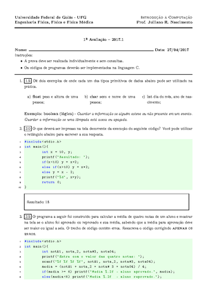 Lista de exercícios - comandos básicos - Lista de Exercícios 1 ...