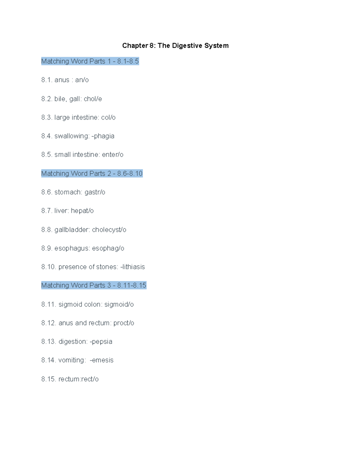 Chapter 8 The Digestive System - Chapter 8: The Digestive System ...