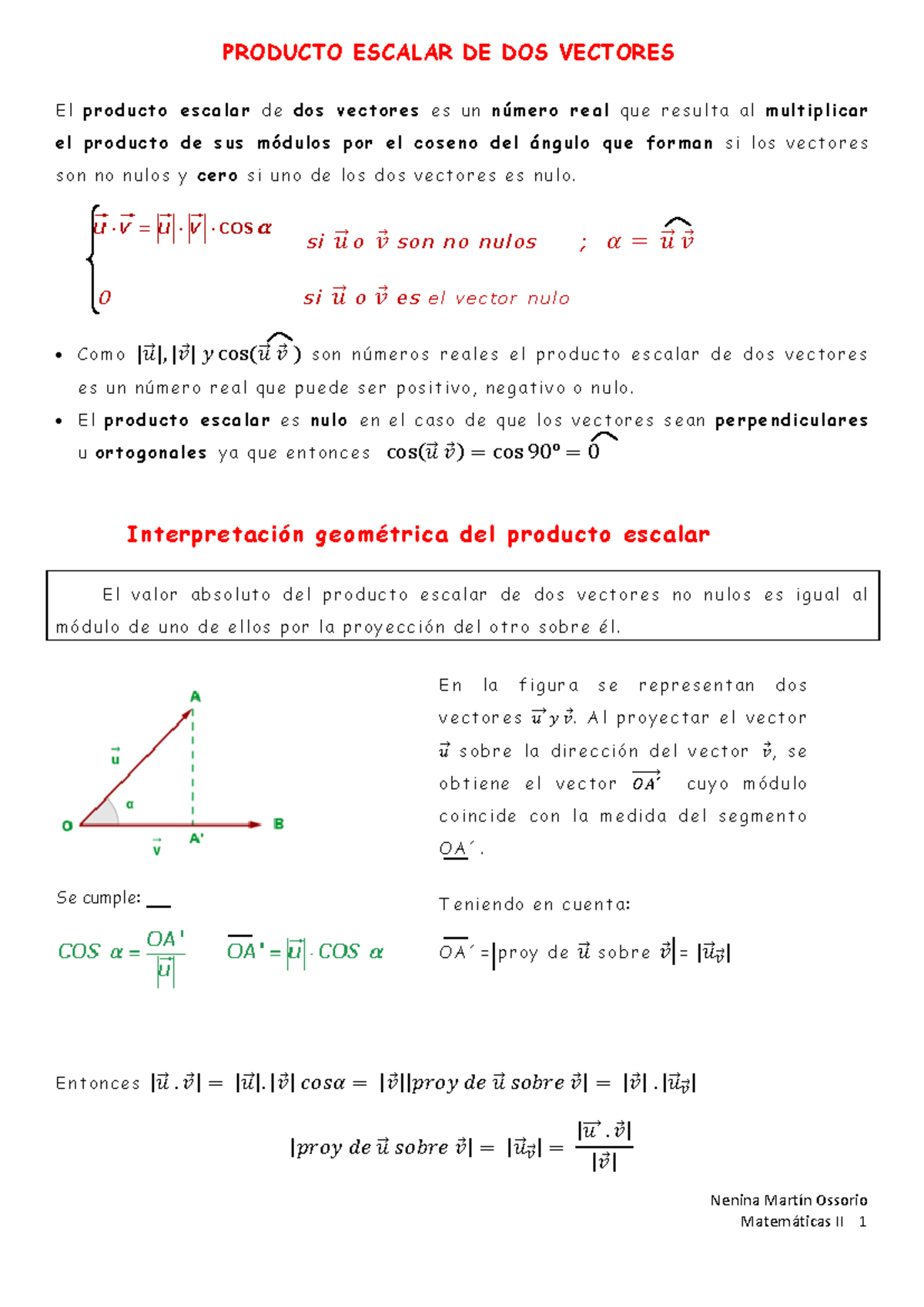 TEMA1. Producto escalar y vectorial - Nenina Martín Ossorio PRODUCTO ...