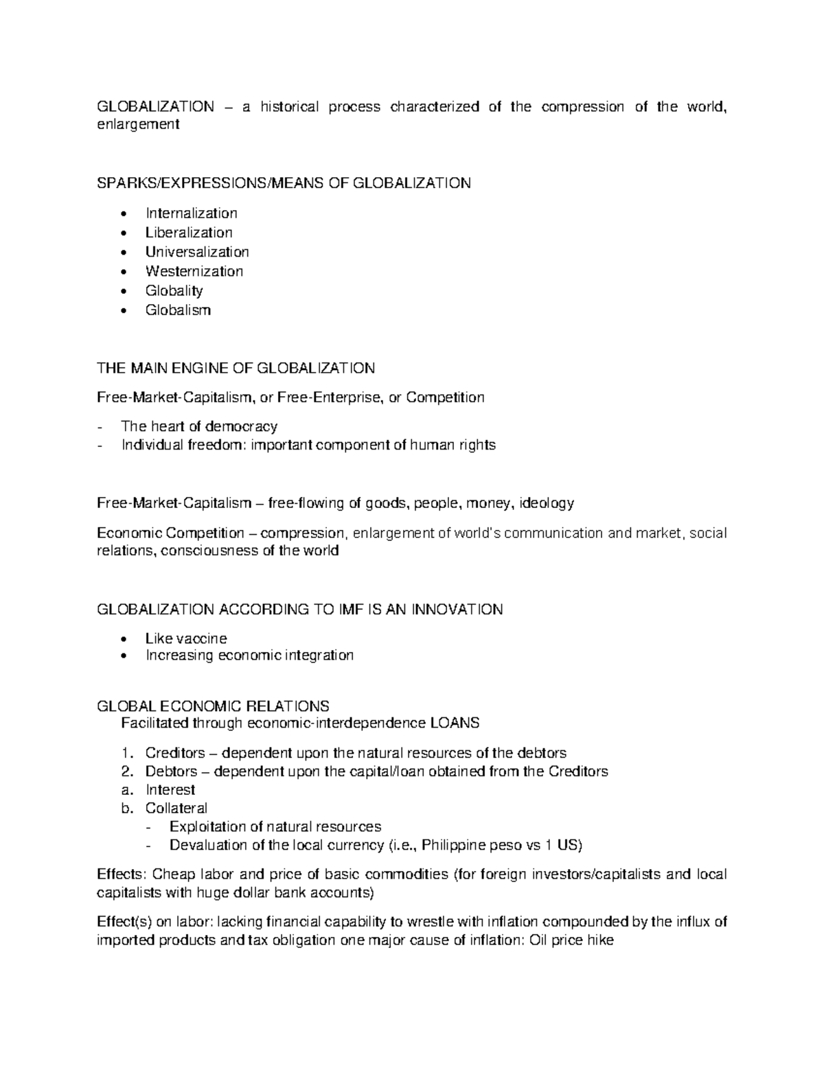 Contemporary World- Globalization - UCU - Studocu