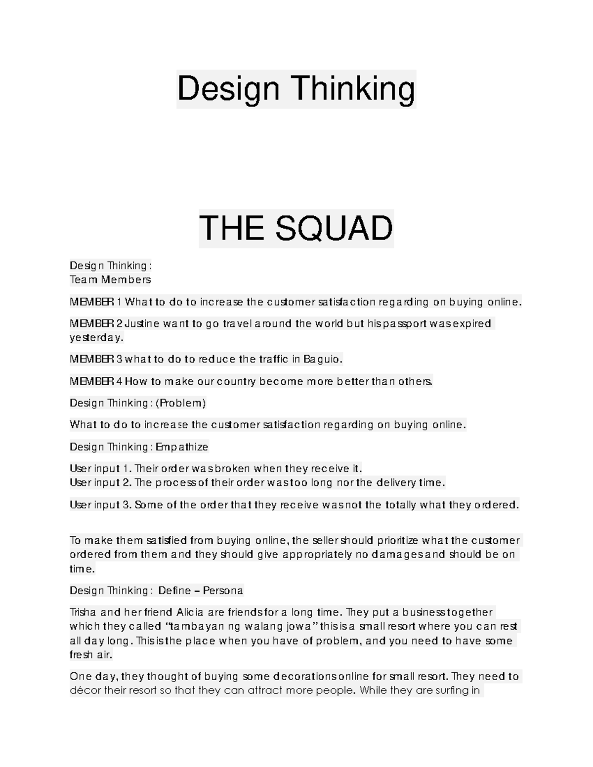 Design Thinking - just love the topic - Design Thinking THE SQUAD De ...