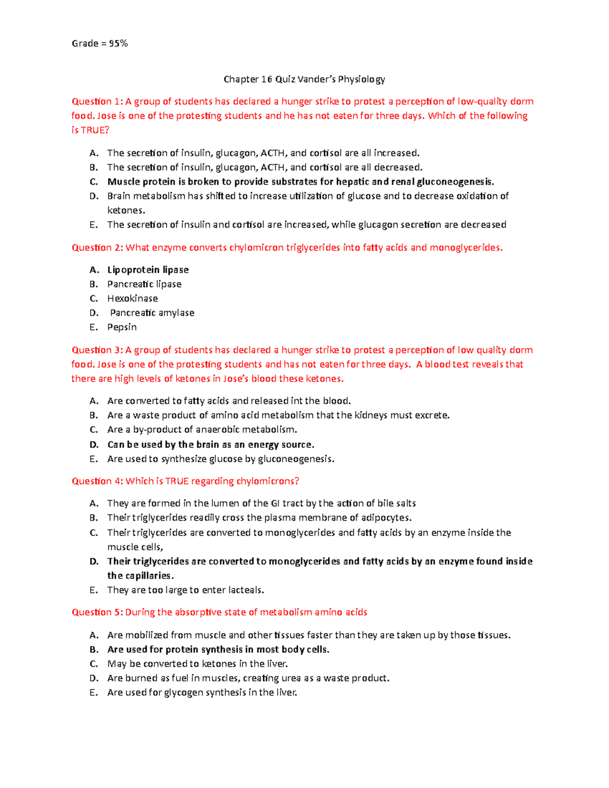 Grade Chapter 16 Quiz Physiology - Studocu
