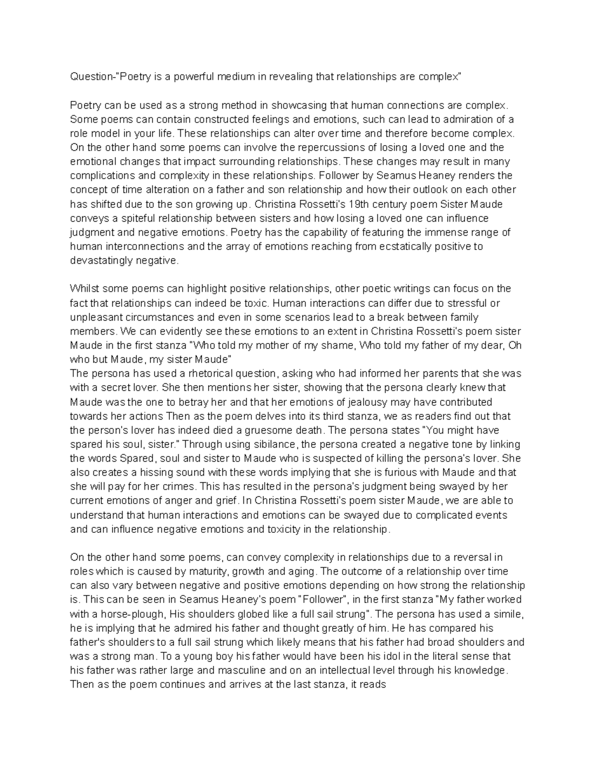 “Poetry is a powerful medium in revealing that relationships are ...