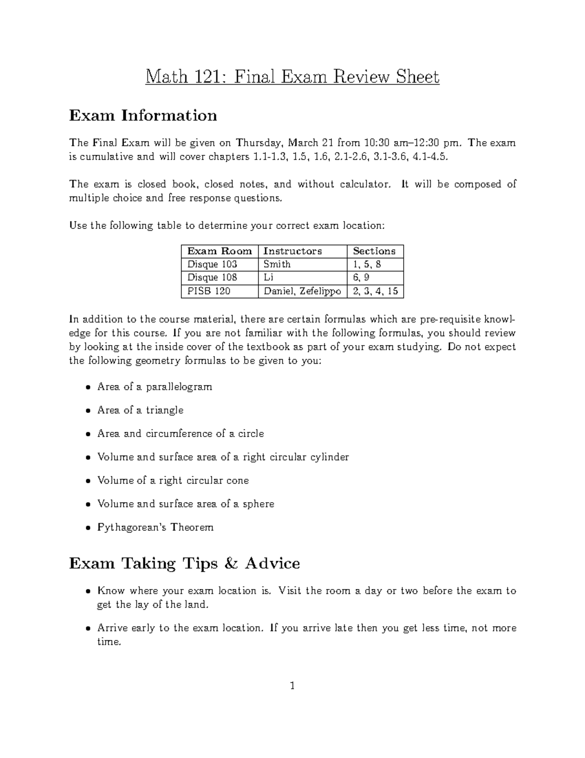 Final Review Ans - Exam practice questions and answers - Math 121 ...