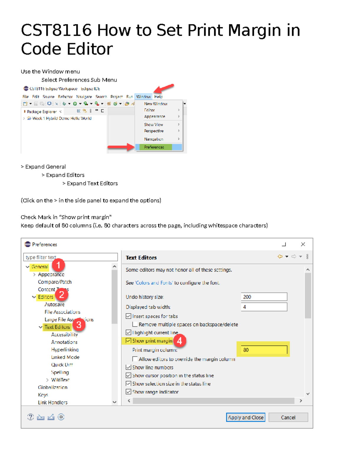 02 CST8116 How to Set Print Margin in Code Editor - Software ...