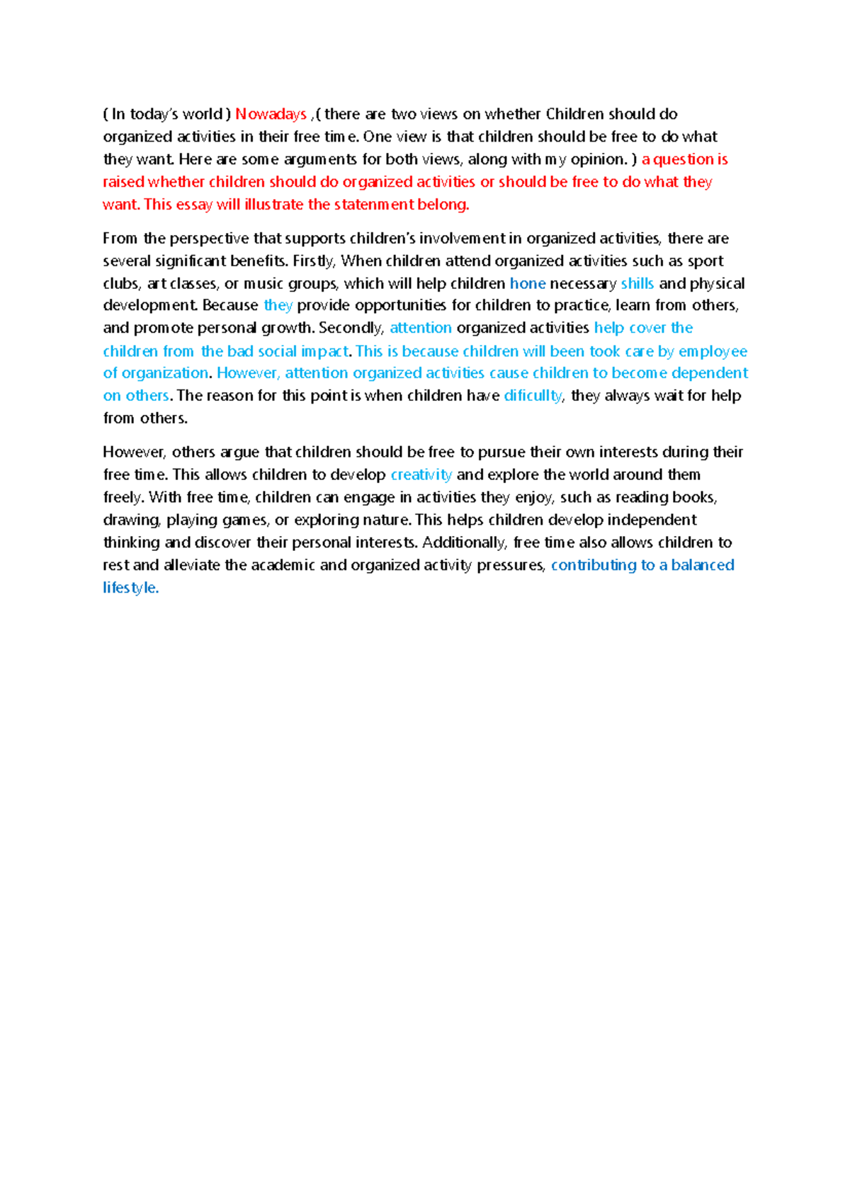 In today’s world - blaw - ( In today’s world ) Nowadays ,( there are ...