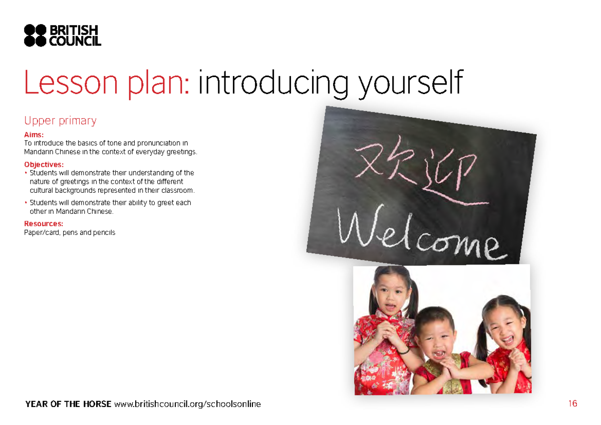 Lesson plan 2 - introducing yourself - 16 Lesson plan: introducing ...