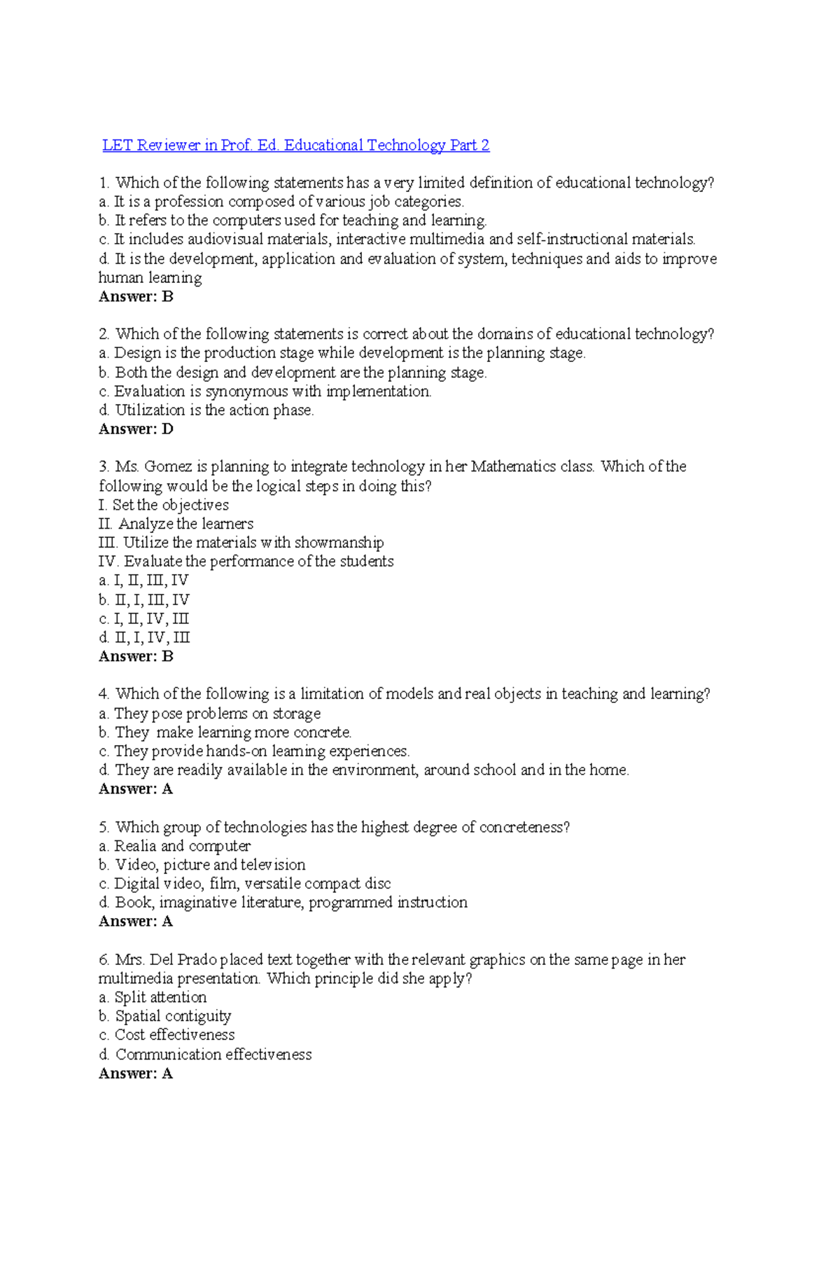 EdInclusive school - LET Reviewer in Prof. Ed. Educational Technology ...