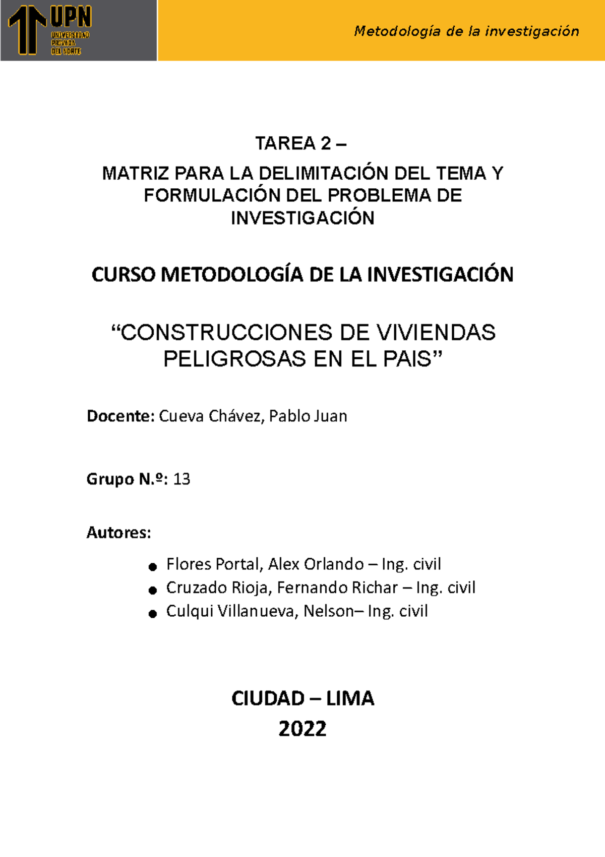 T2 Matriz PARA LA Delimitación DEL TEMA - TAREA 2 – MATRIZ PARA LA ...