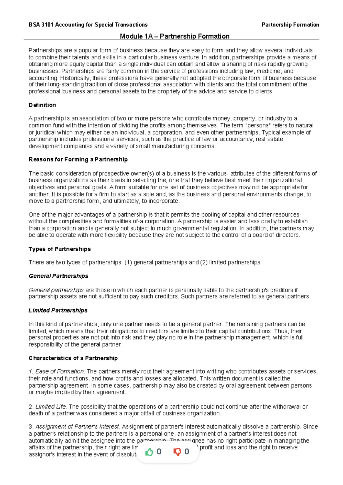 Pdfcoffee-accounting-for-special-transactions-partnership-formation-by-dayag compress - BSA 3101 ...