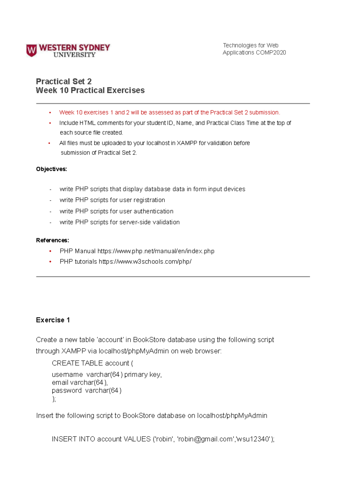 Week10Exercises - Week 10 practical exercises - Technologies for Web ...