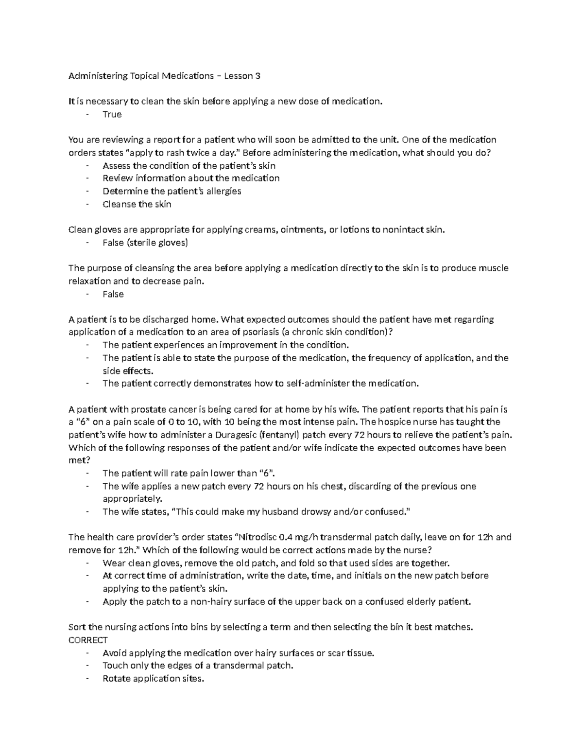 Administering Topical Medications Lesson 3 - Administering Topical ...