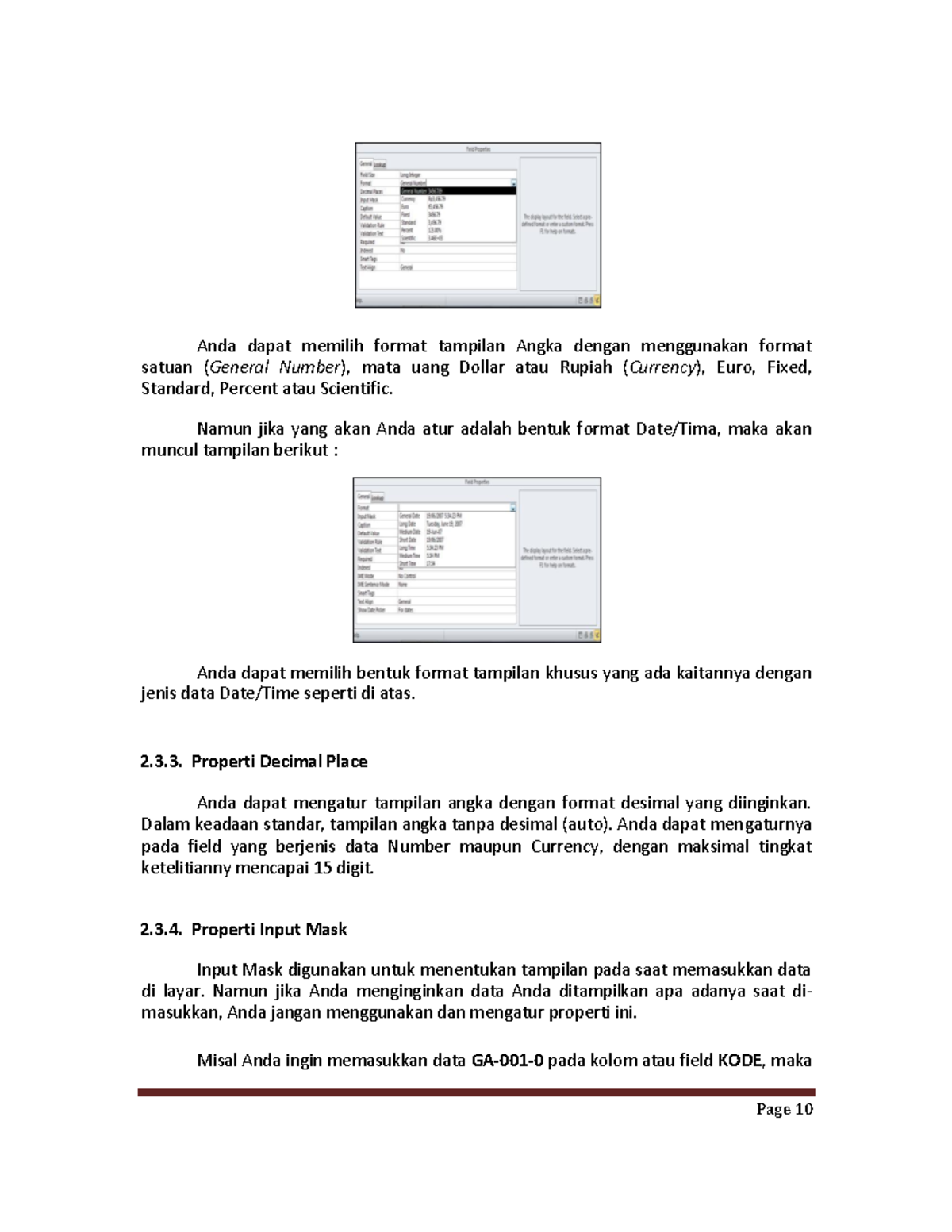 Materi minggu 6-10 - Page 10 Anda dapat memilih format tampilan Angka ...