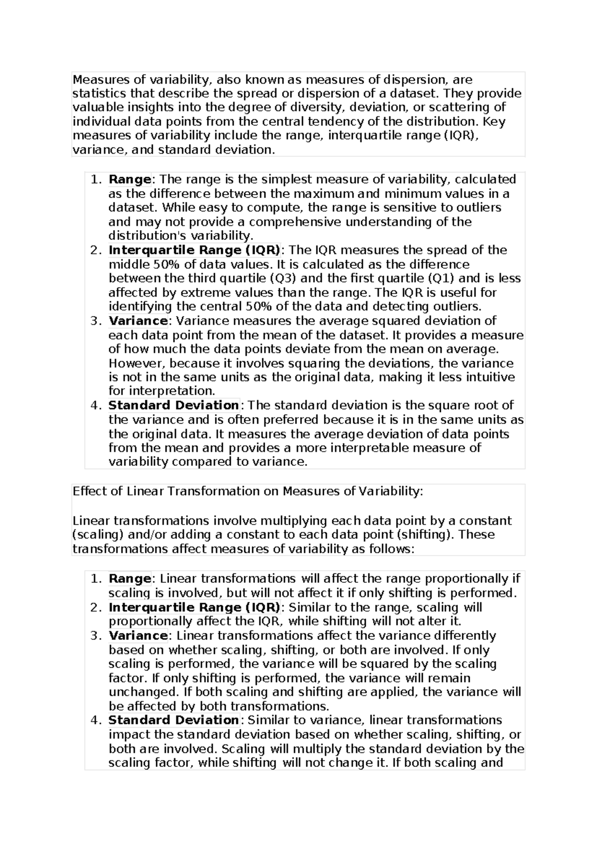 Measures of variability - They provide valuable insights into the ...