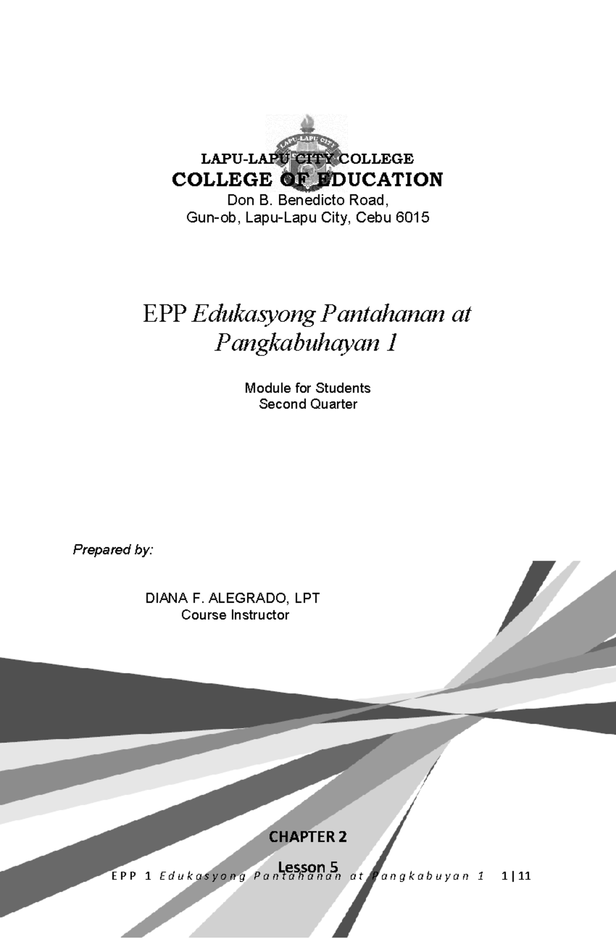N EPP Teaching Techniques and Strategies in Teaching EPP - CHAPTER 2 ...