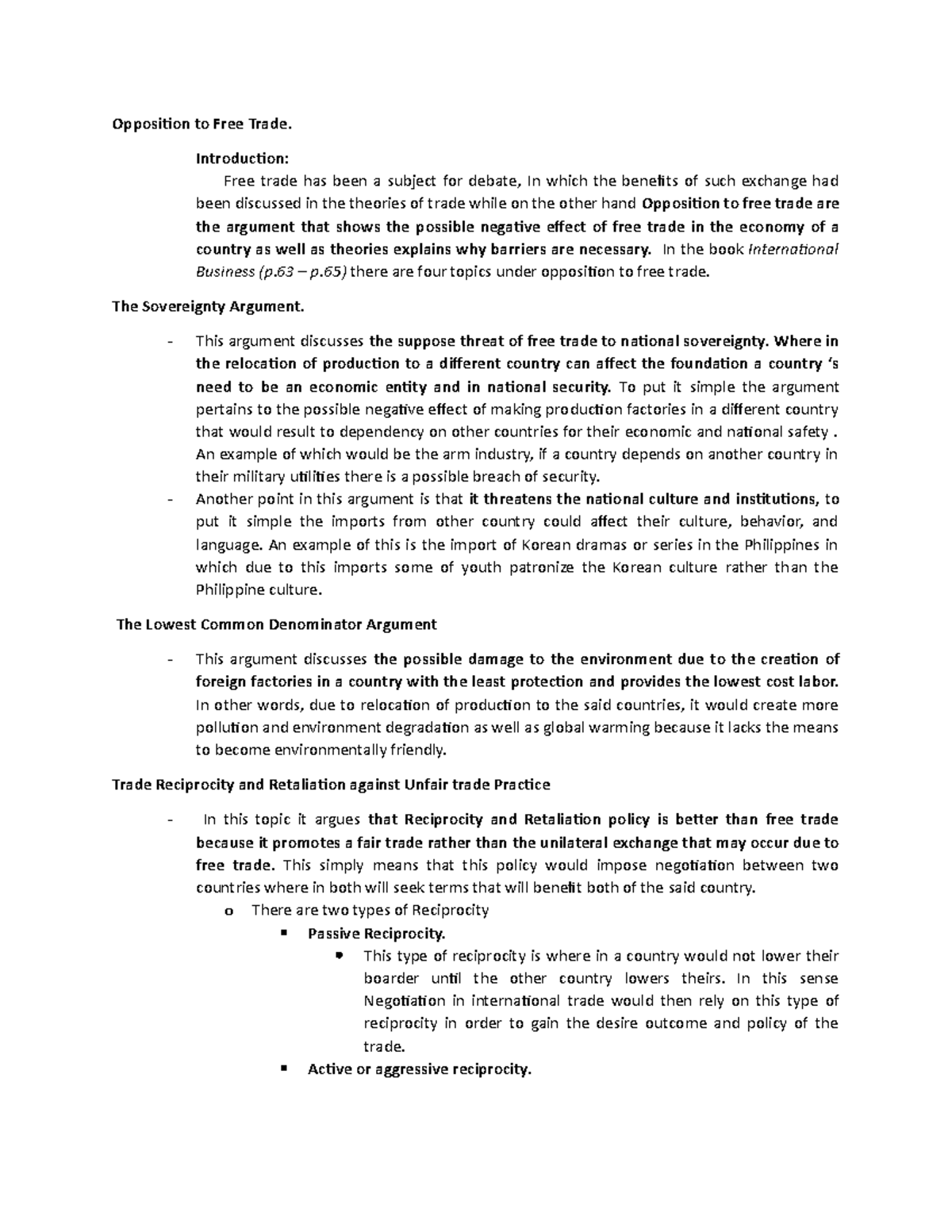Opposition to Free Trade - Introduction: Free trade has been a subject ...