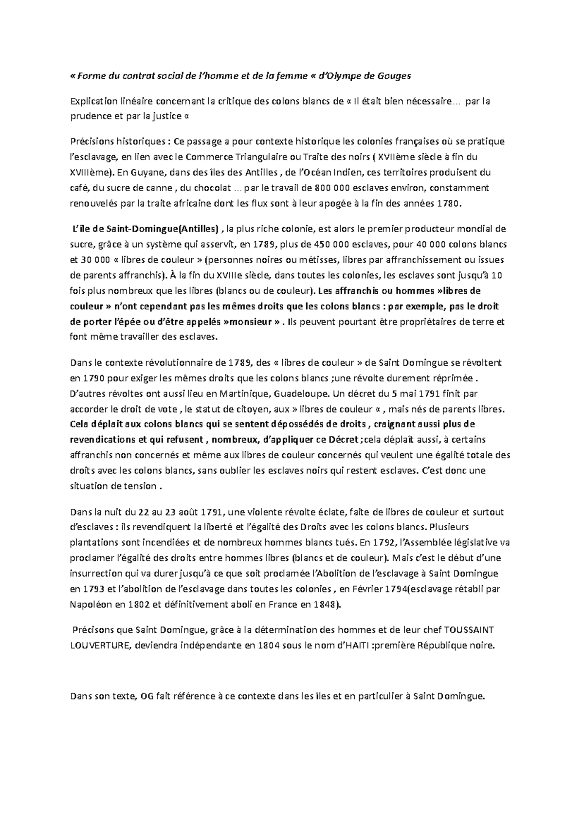 Contexte historique passage - « Forme du contrat social de l’homme et ...