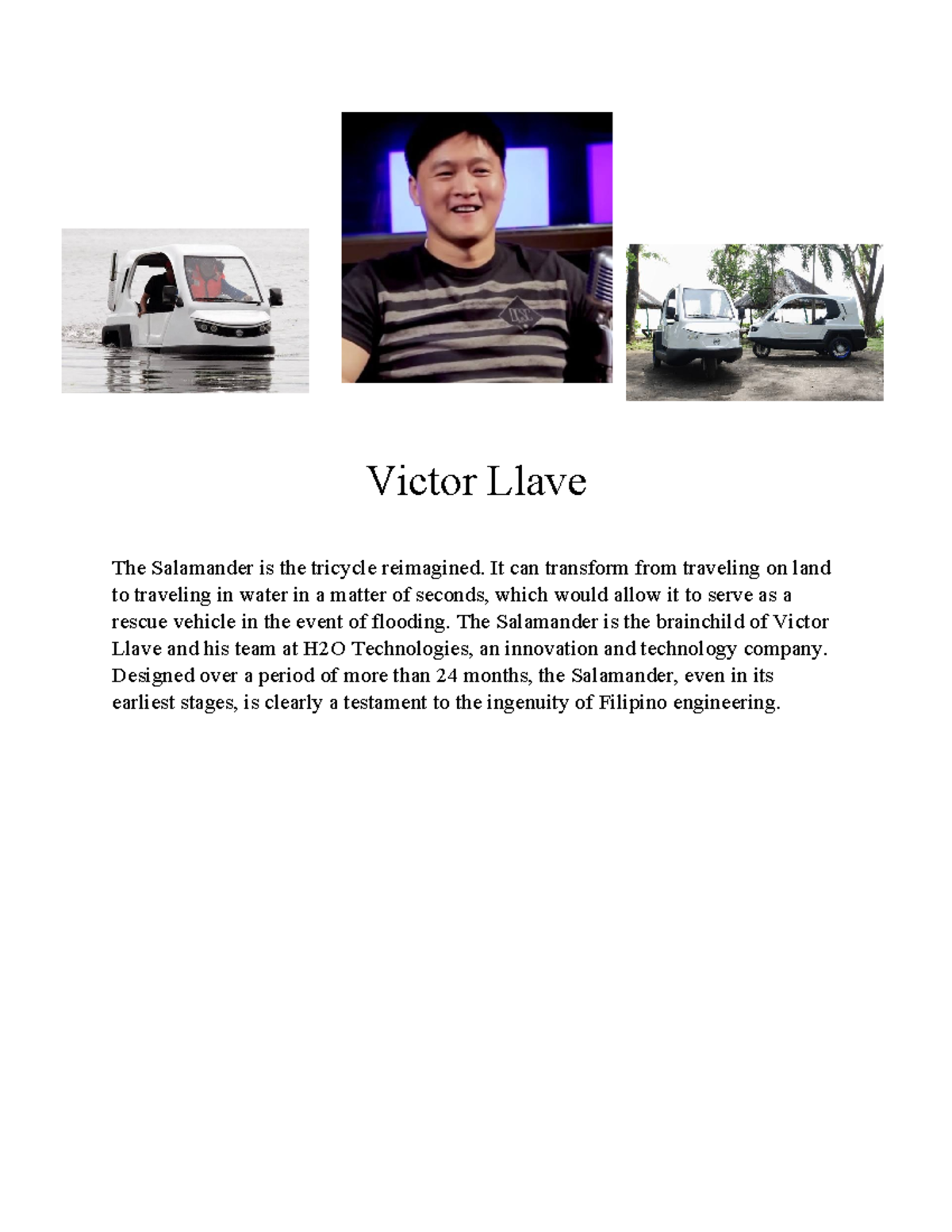 Eucogco BSED English 2-A - Victor Llave The Salamander is the tricycle ...