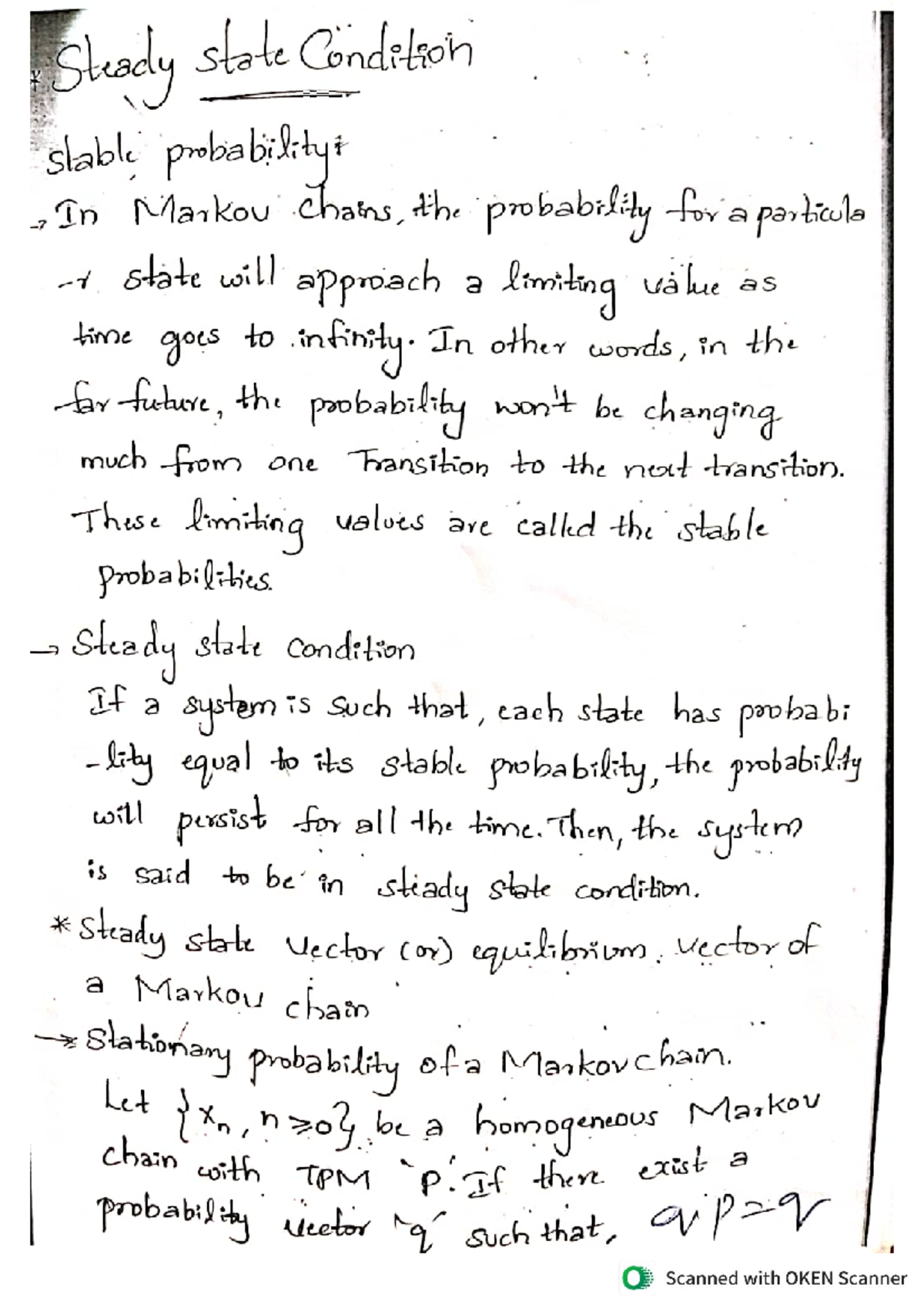 UNIT -5 - Coa - Steady state Condition stable probability In Markou ...