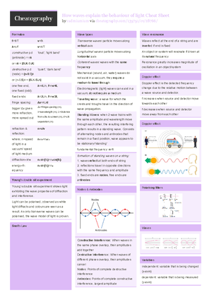 Physics Exam Cheat Sheet - Kinematics Projectile motion Where: 𝐹𝑐 is the centripetal force, or ...
