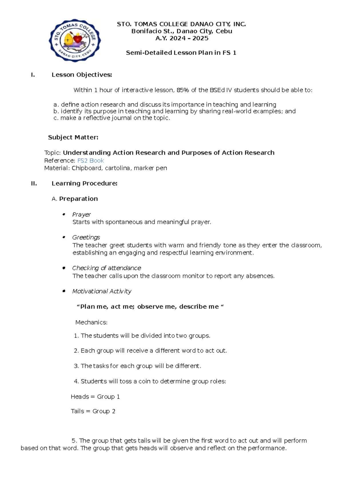 FS2-SEMI- Detailed - heloo - STO. TOMAS COLLEGE DANAO CITY, INC ...