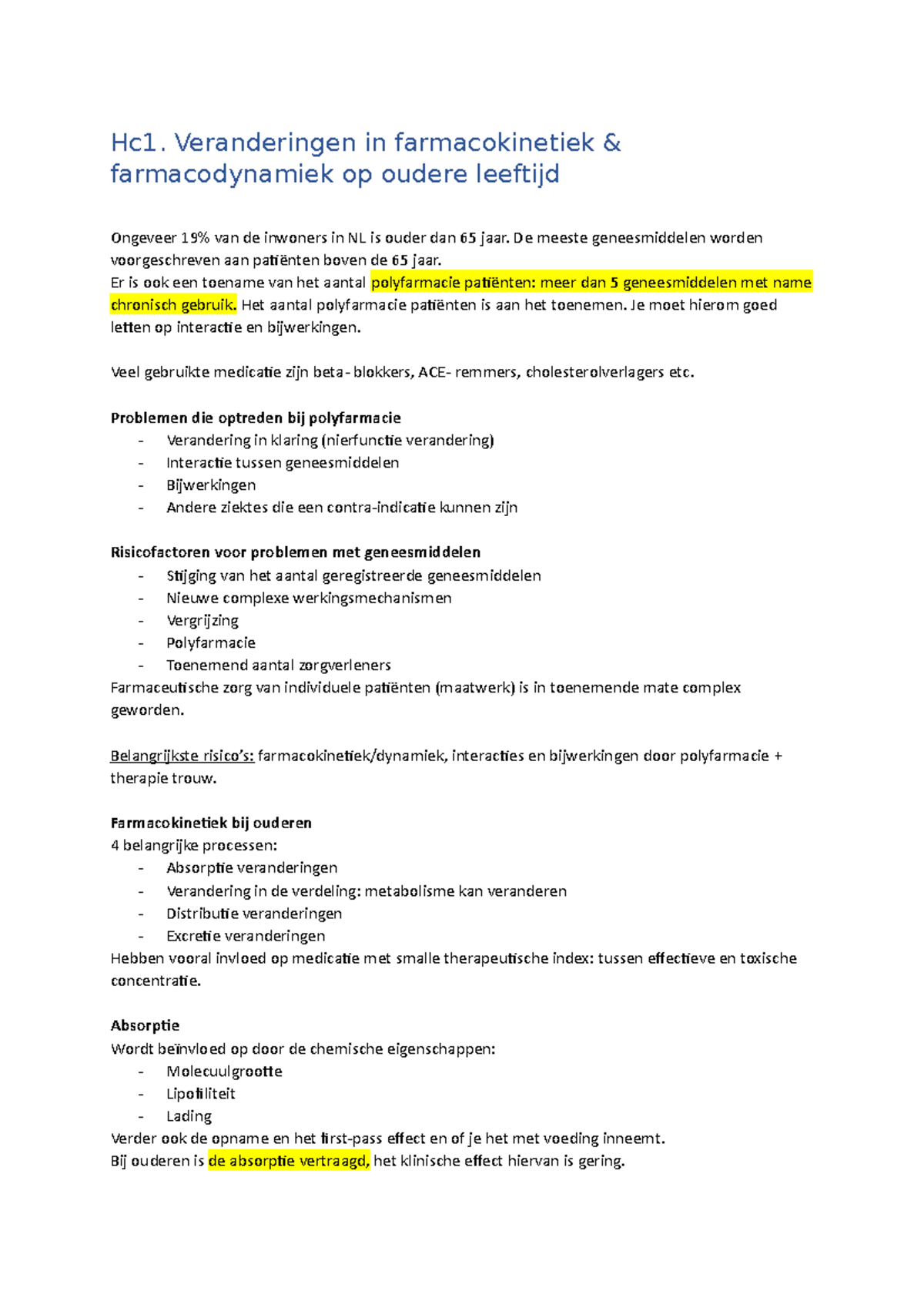 Hoorcollege Aantekeningen Thema 1 Hc1 Veranderingen In