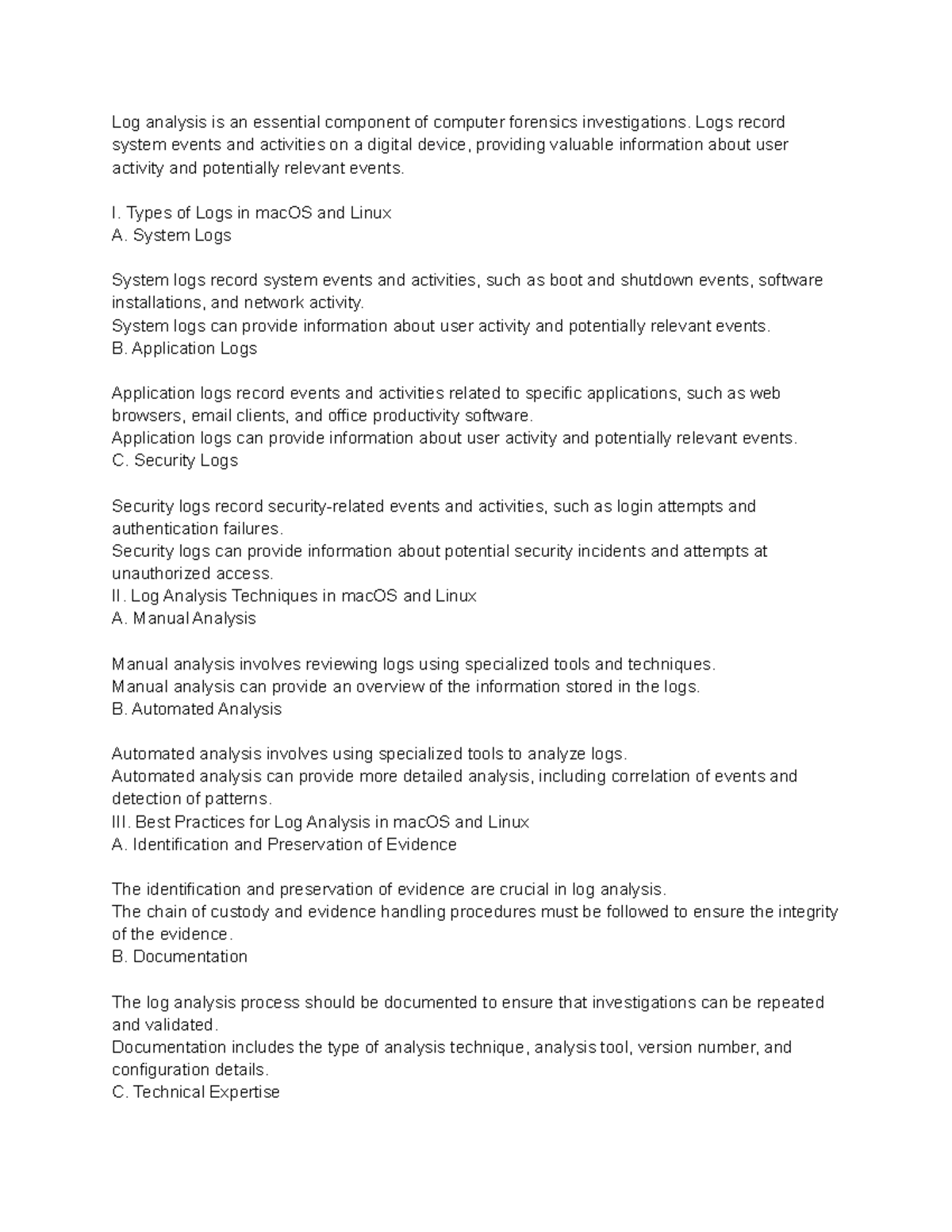 Log Analysis In Mac Os And Linux Notes Log Analysis Is An Essential Component Of Computer