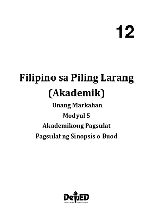 6 Q2 Piling Larang (Akad) - Filipino sa Piling Larang- Akademik Ikalawang Markahan – Modyul 6 ...