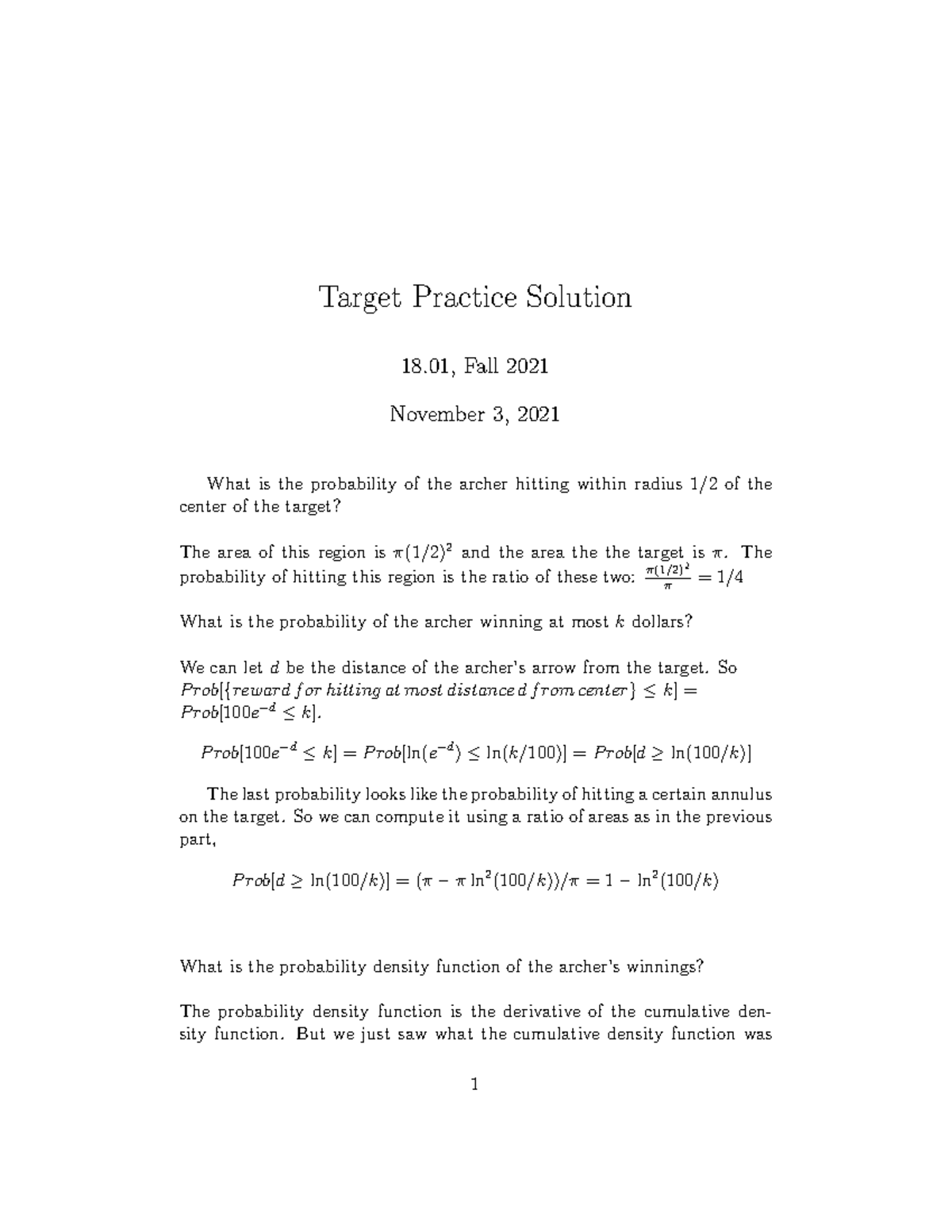 18 - Recitation: Optional Bi-weekly assignments taken from Lecture ...