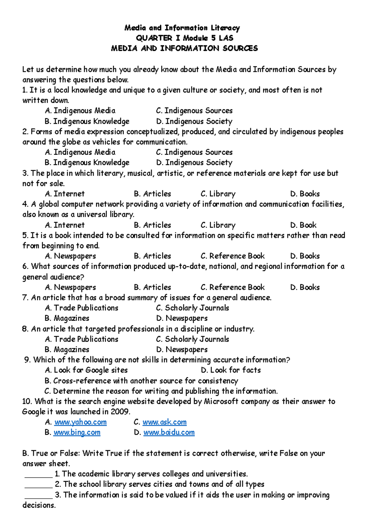 LAS-Module-5 3 - nothing more - Media and Information Literacy QUARTER ...