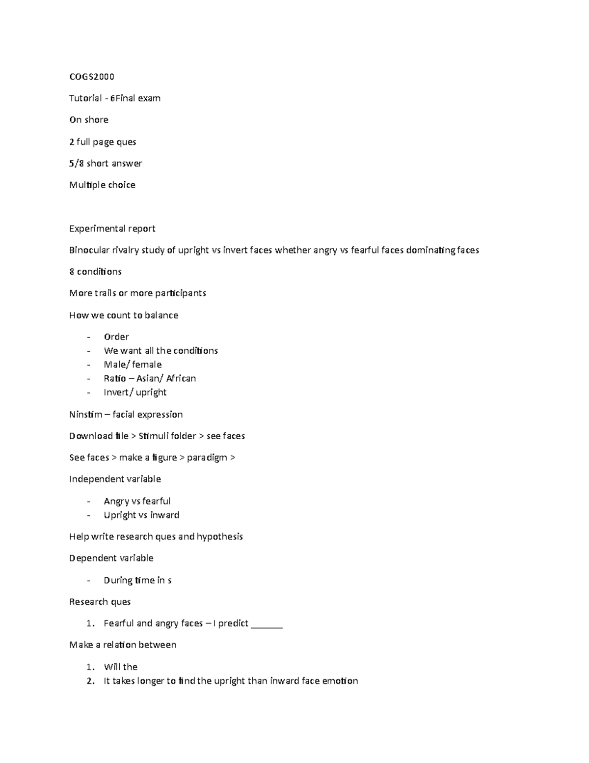 COGS2000 tutorial task notes from weeks 2022 - COGS Tutorial - 6Final ...