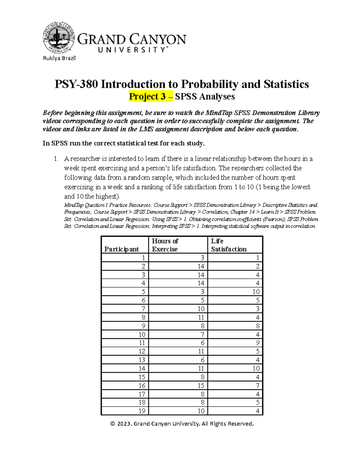 PSY380-RS-T8-Benchmark-Project 3 Final - PSY-380 Introduction to ...