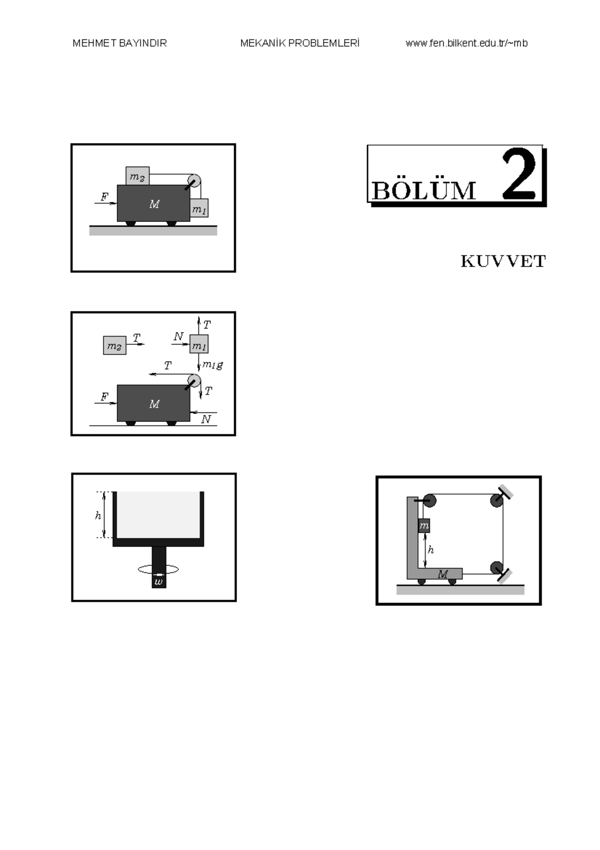 2-Kuvvetler - kuvvetler soru - m 2 m 1 g F m 2 m 1 F T T N T T m 1 N M M h w M m h - Studocu