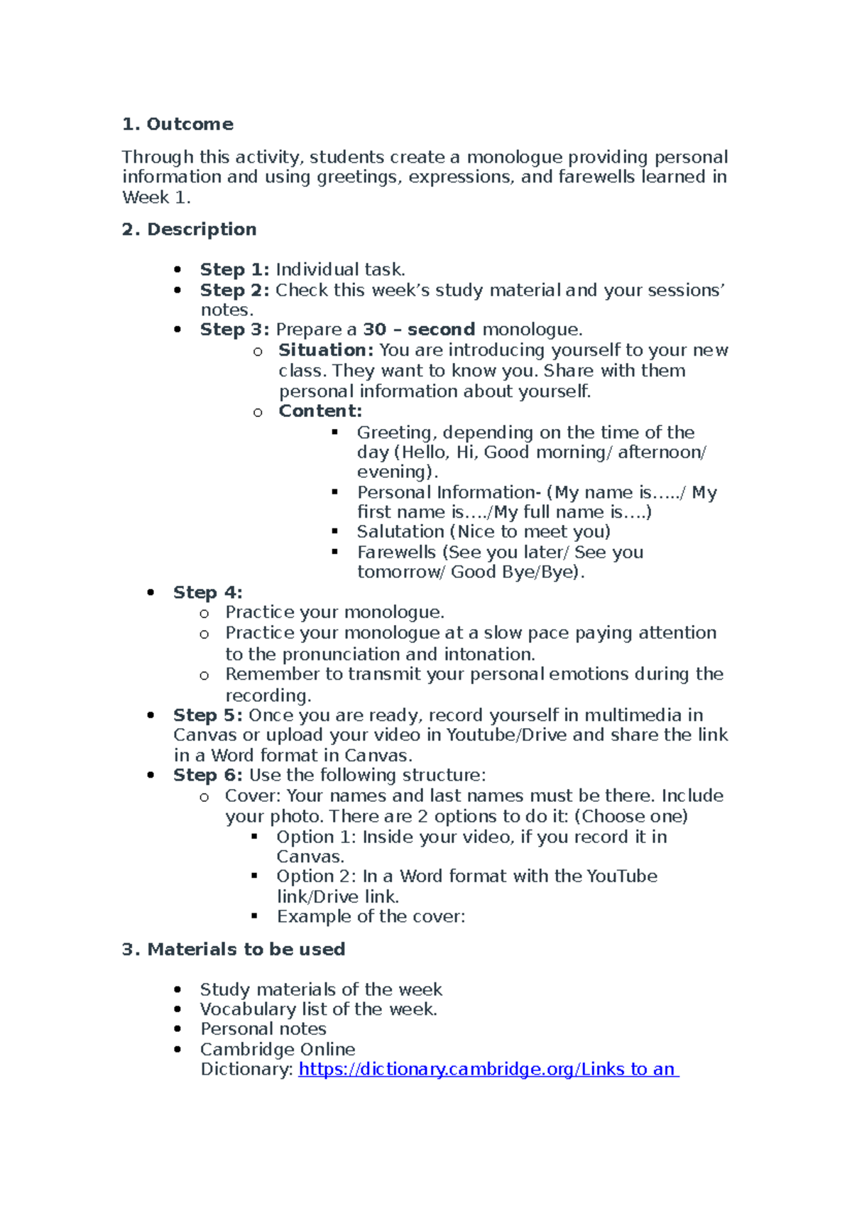 Ingles 1 - ,jgysraygkhfraqwtfojppojiivj - Outcome Through this activity ...