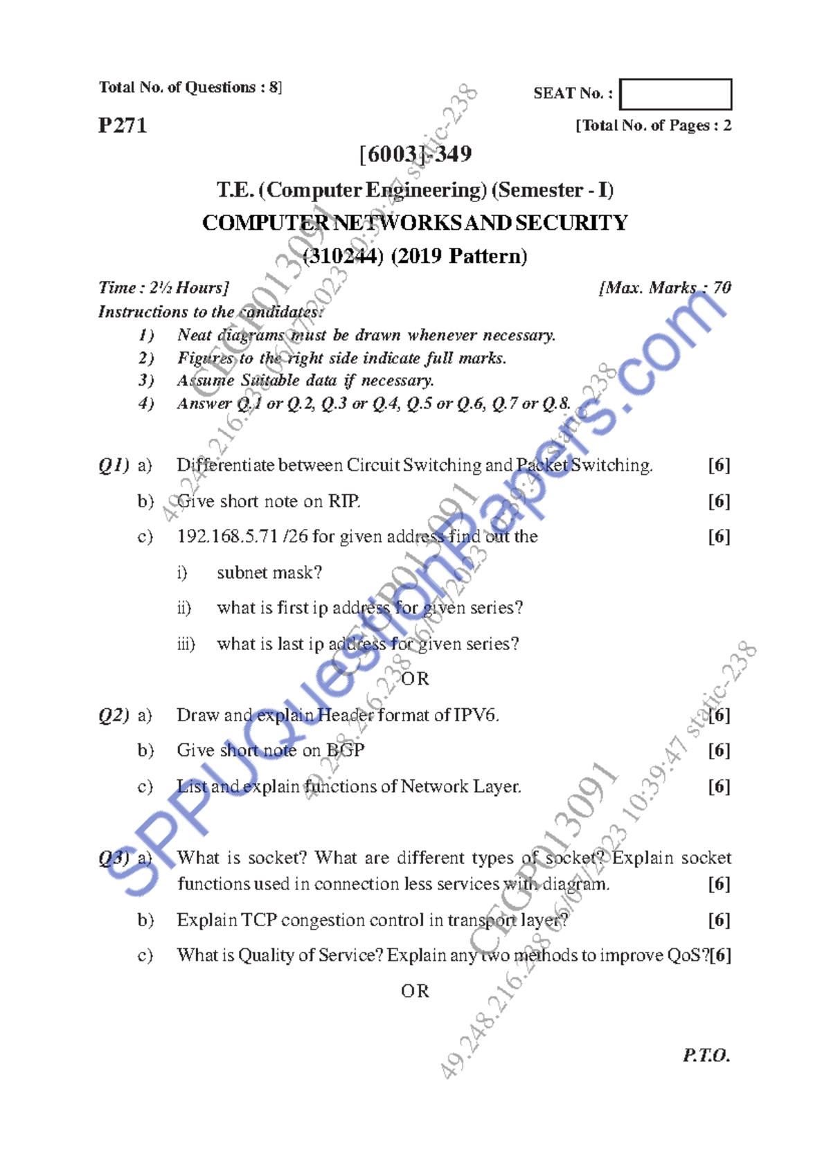 CNS Q3 - paper - Total No. of Questions : 8] [Total No. of Pages : 2 ...