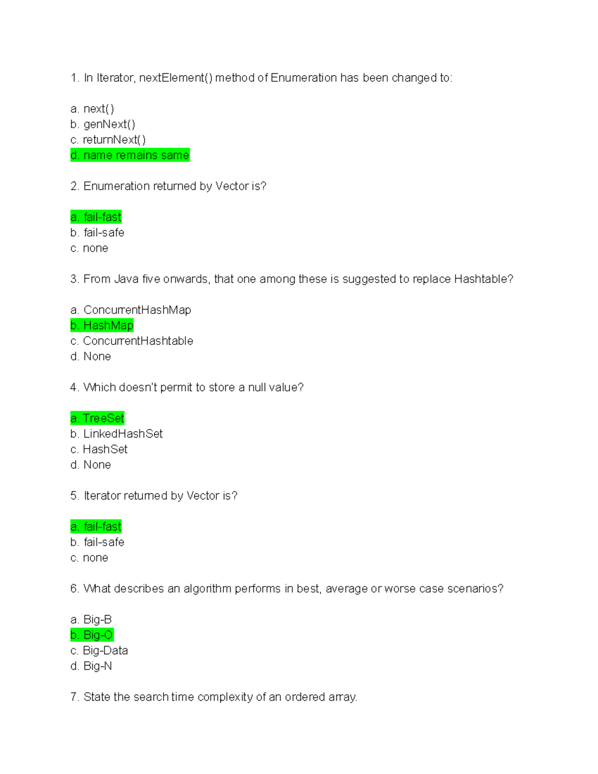 Java Coding Pretest 6 In Iterator Nextelement Method Of