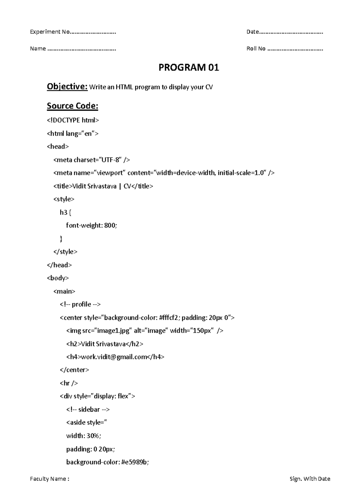 Webtech file - Name ........................................... Roll No - Studocu