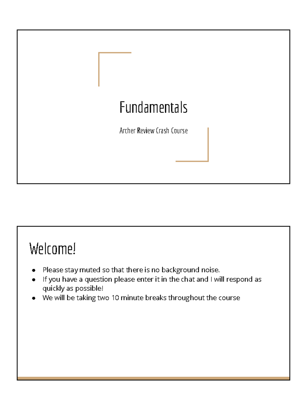 Fundamentals Archer Review Crash Course - Fundamentals Archer Review ...