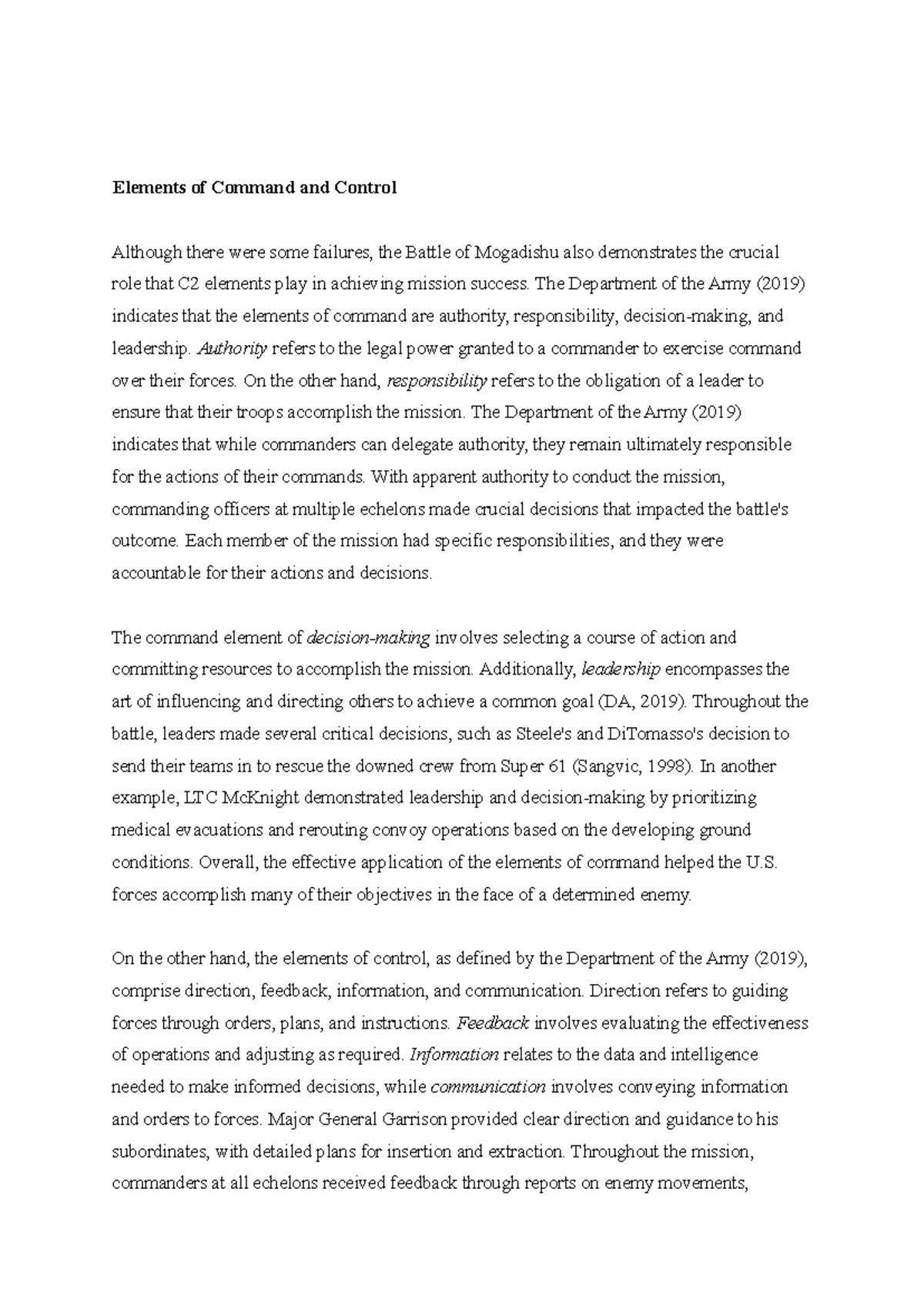 Elements of Command and Control - Elements of Command and Control ...