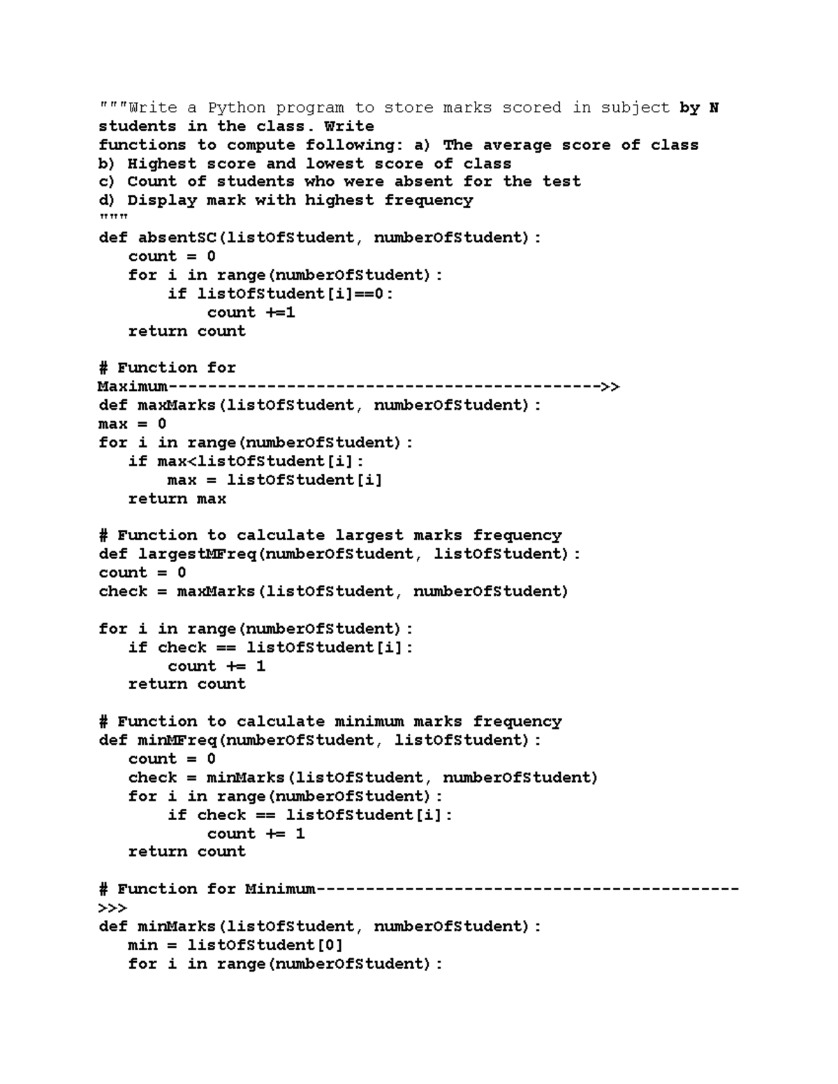 Fdsp2 - Practical Codes - """Write a Python program to store marks scored in subject - Studocu