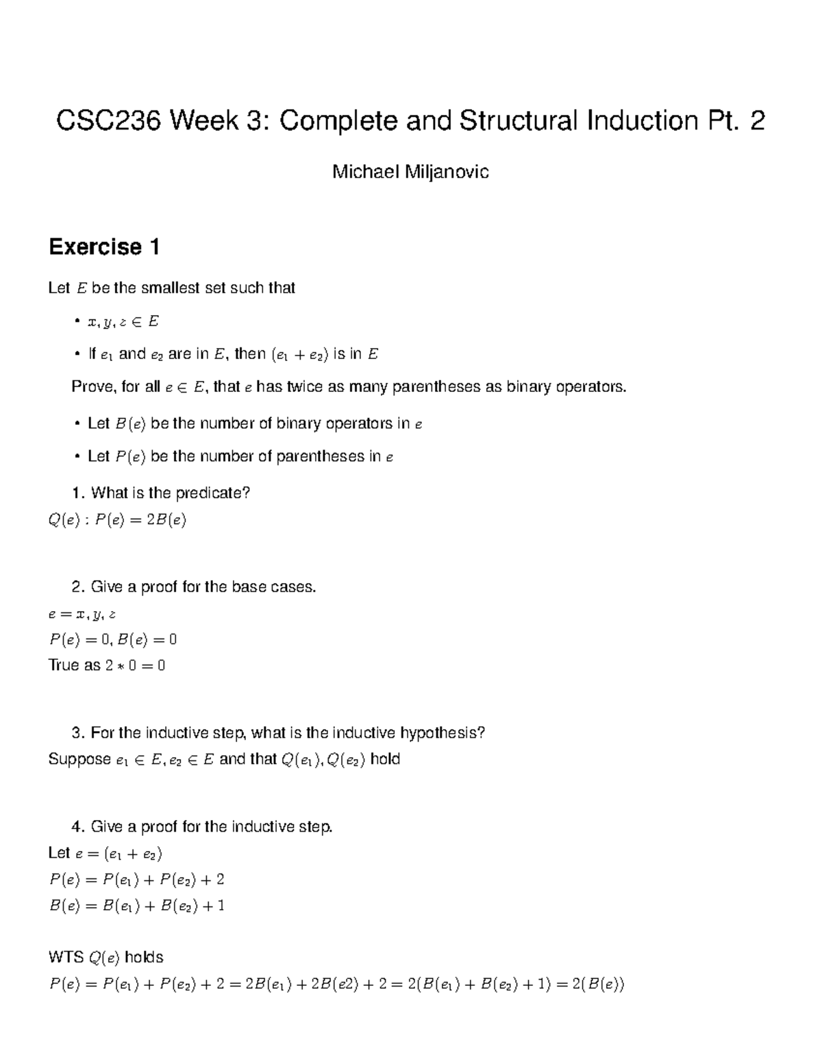 CSC236 TA week 3 - study notes and question and answers - CSC236 Week 3 ...