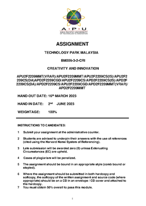 Guidelines TO CRI Assignment - 1 Company’s background - IT consultant company – nature of its ...