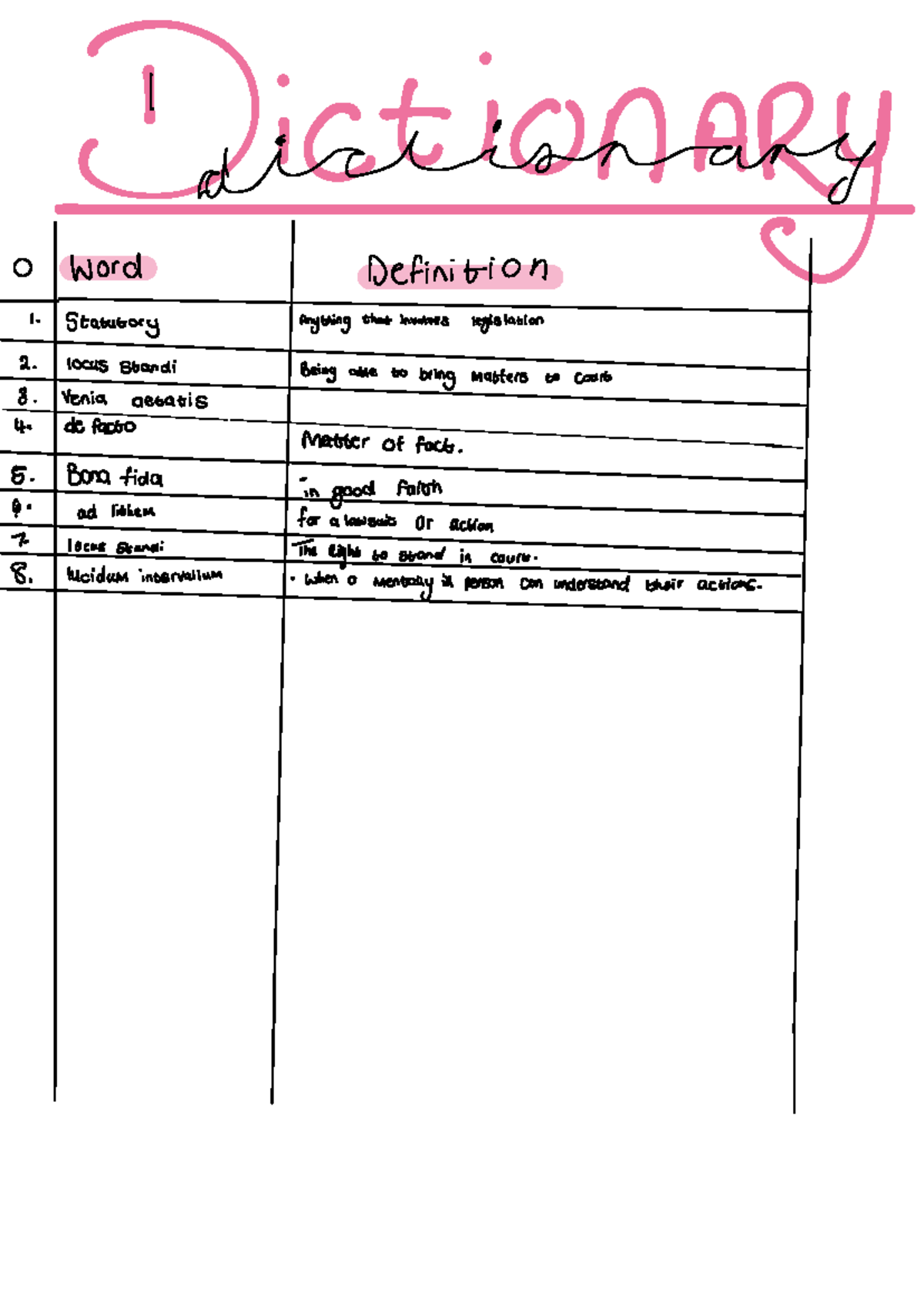 Law dictionary - Words for law students to master - LAP 101 - Studocu