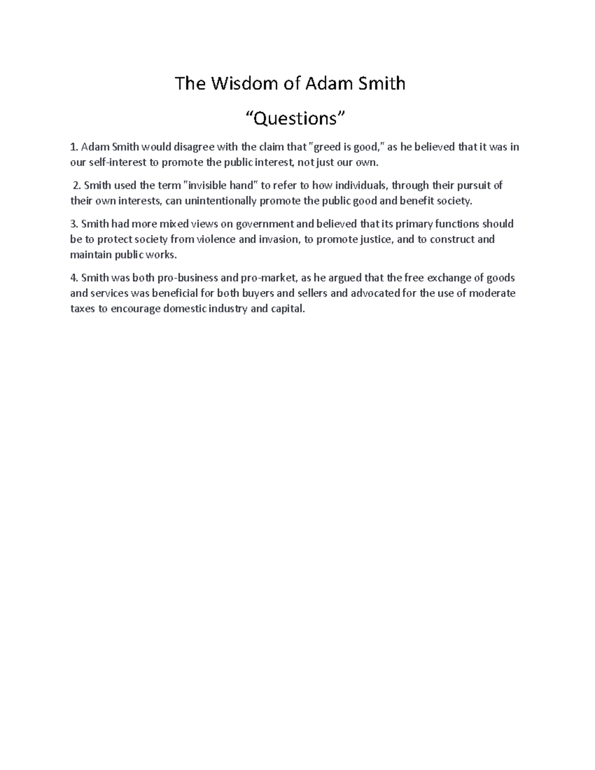 Document 74 - class was easy - The Wisdom of Adam Smith “Questions ...