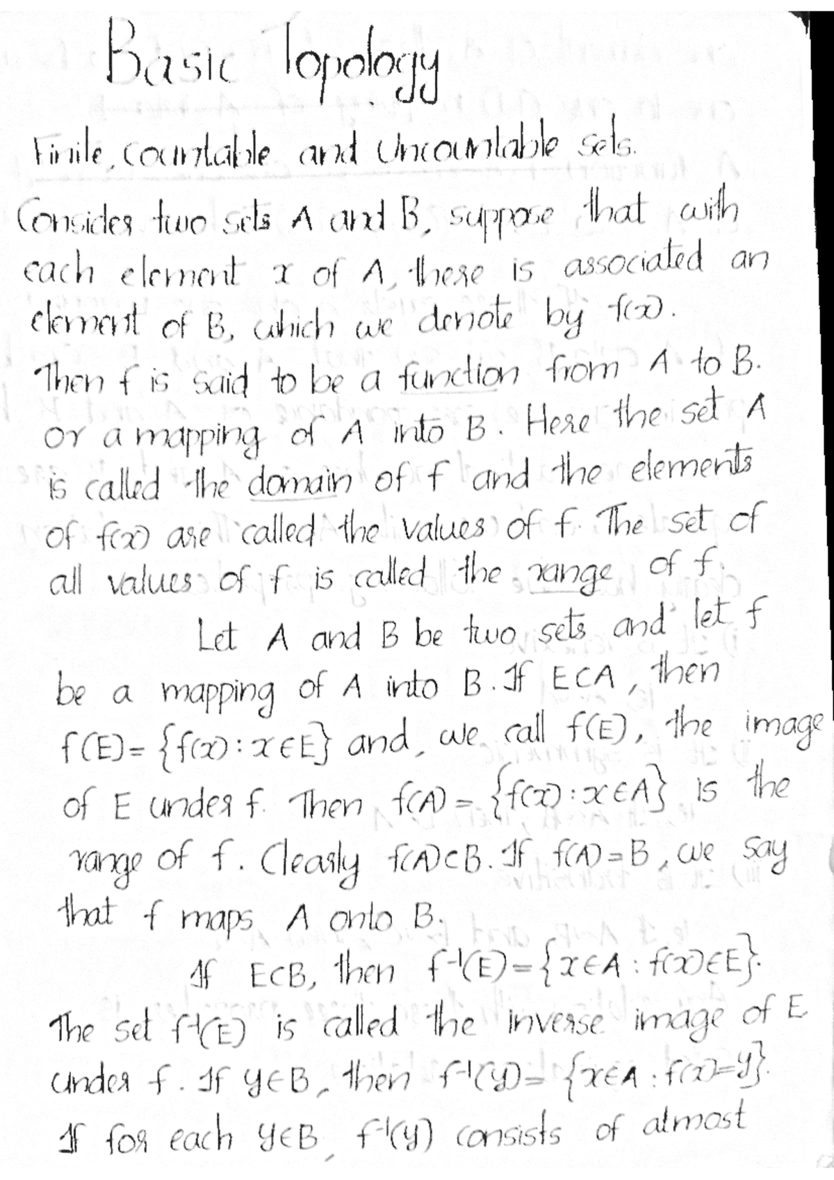 Basic Topology note-1 - It's lecture note - Msc. Maths - Studocu