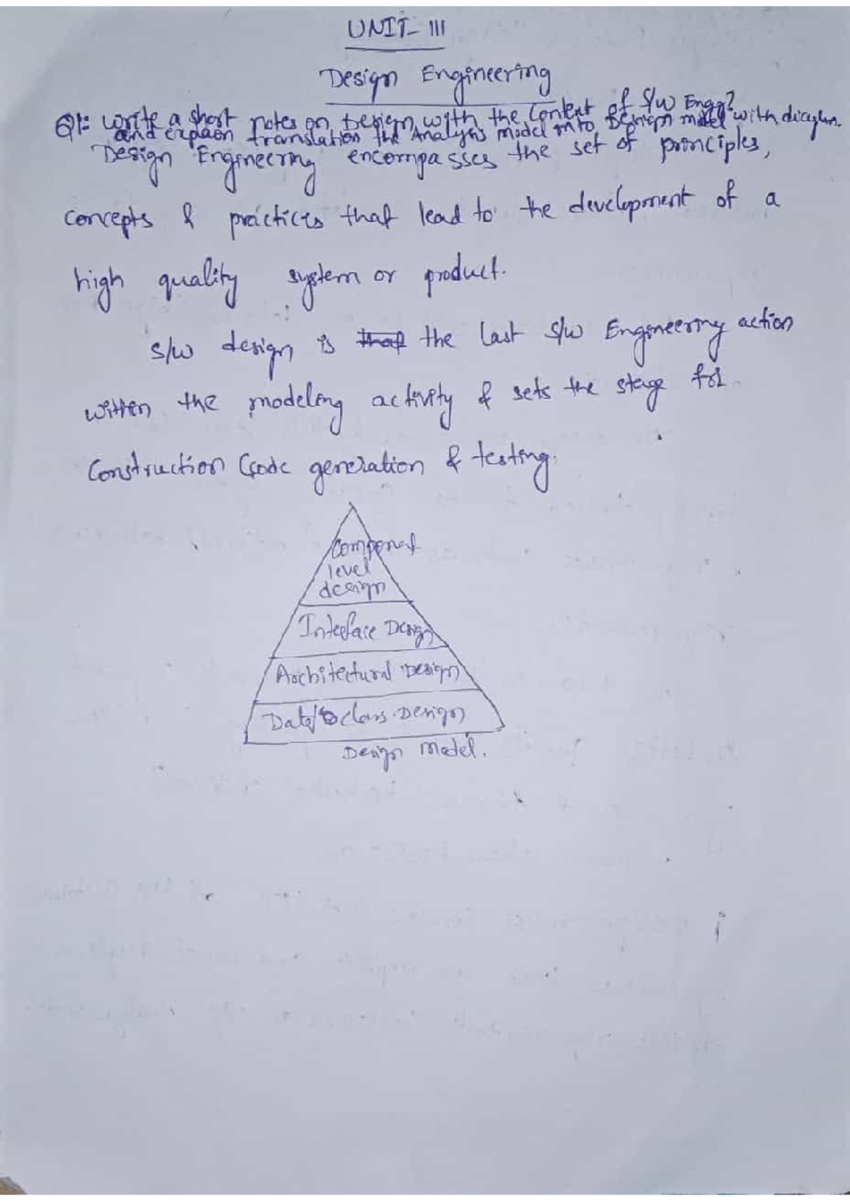 Se Unit 3 Combine As Per Jntuh R22 Syllabus Unit Design Engineering Qt Write A Short Notes