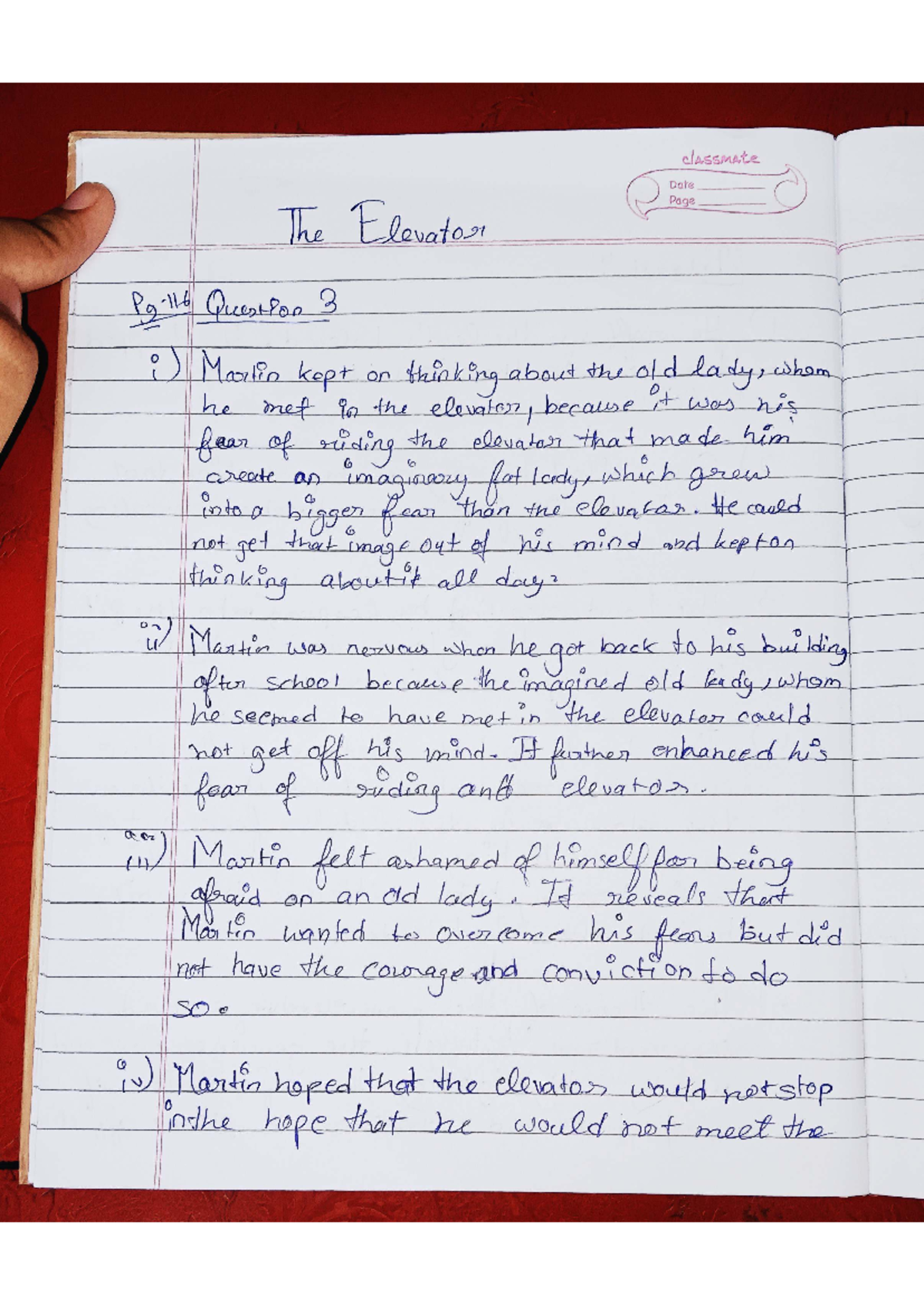 The Elevator answers - classmate Date The Elevator Page Question 3 i ...